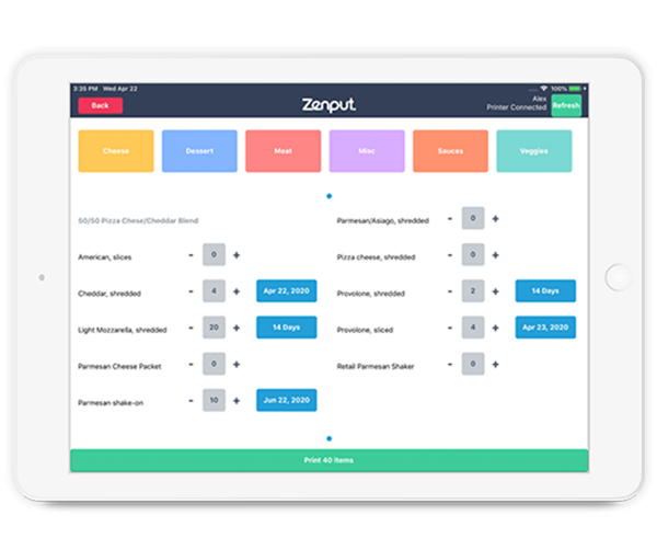 Zenput Labels | Zenput